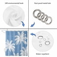Blue Palm Trees Shower Curtain Set with Hooks, Summer Beach Tropical ...