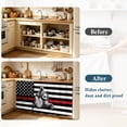 American Flags Lazy Cabinet Curtains 28" W x 35" L Vintage Black White ...