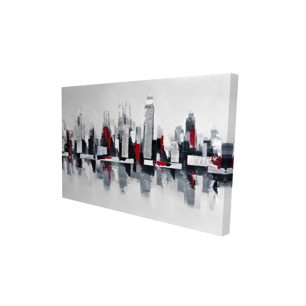 Click here for Begin Edition Gray And Red Cityscape - 24X36 Canva... prices