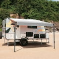 ALEKO Retractable RV Awning 16X8 ft Patio Camping Waterproof Vinyl ...