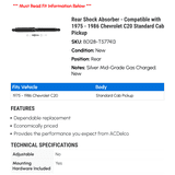 Rear Shock Absorber - Compatible with 1975 - 1986 Chevy C20 Standard ...