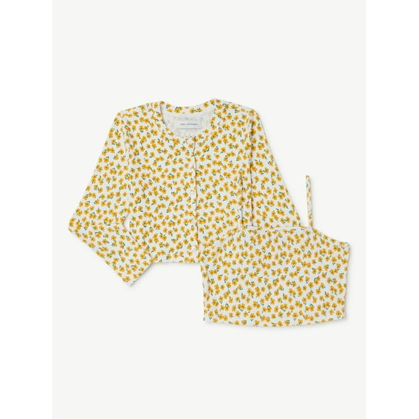 Free Assembly Girls Cropped Tank Top & Cardi Set, Sizes 4-18 - Walmart.com
