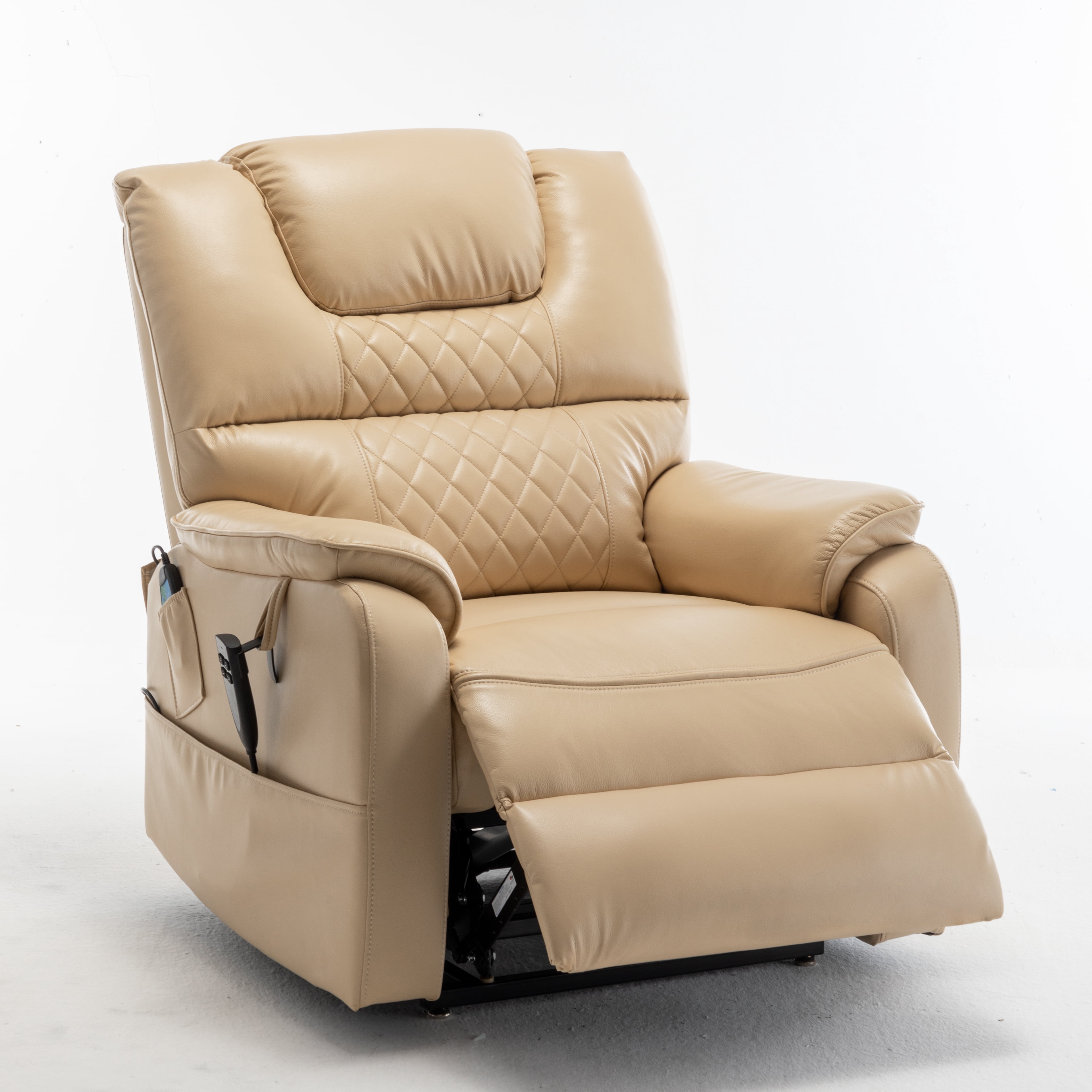 Recliner Chair with Remote Control, Single Lounger Chair Padded Seat PU ...
