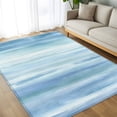 Abstract Sea Washable Area Rug 8x10 Modern Minimalist Light Blue ...