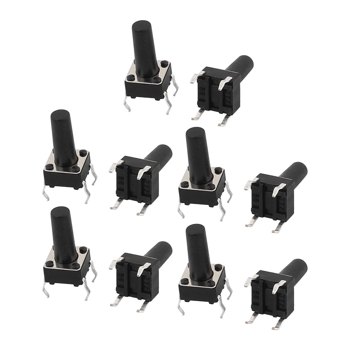 10pcs 6mmx6mmx12mm Panel Pcb Momentary Tactile Push Button Switch 4 Pin Dip