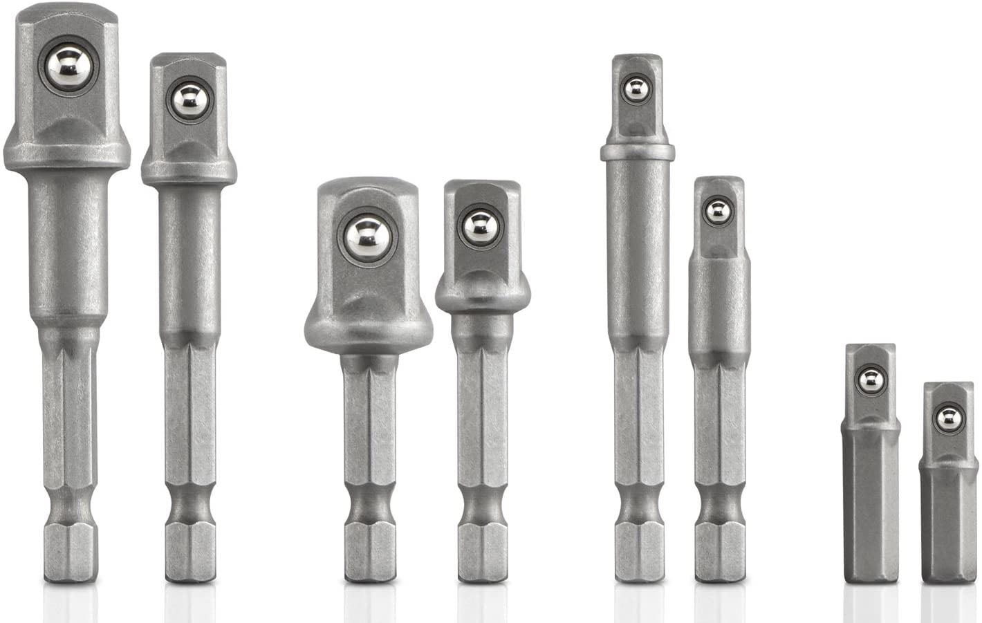 8 Pieces Socket Adapter Extension Drill Bit ¼”, 3/8”, and ½” Drives Cr ...