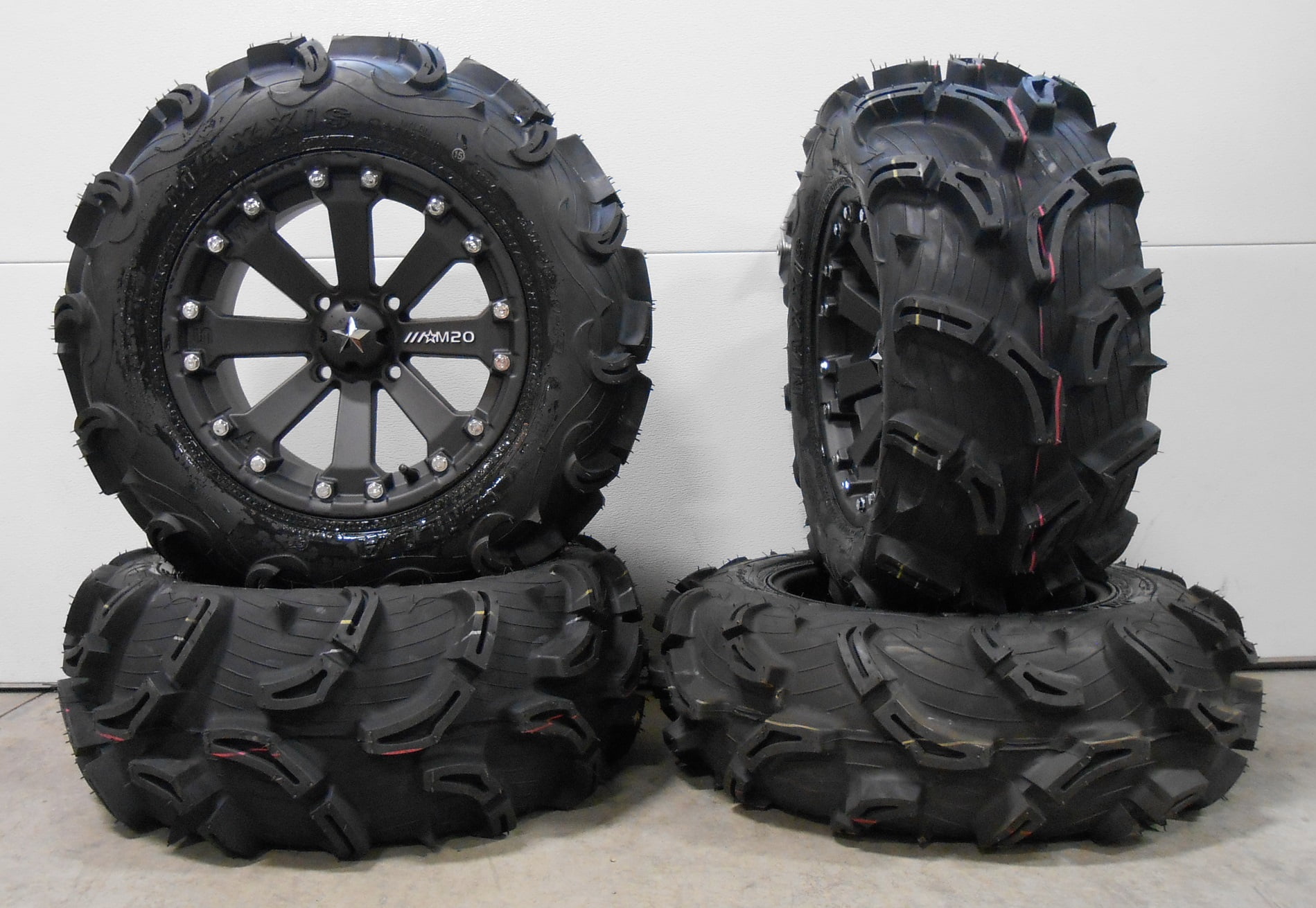 MSA Black Kore 14" ATV Wheels 26" Zilla Tires Sportsman 550 850 1000 ...