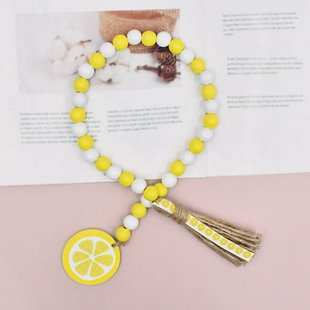 drppepioner Lemon Hanging Tag Rope Tassel Bead Colorful Wood Bead ...