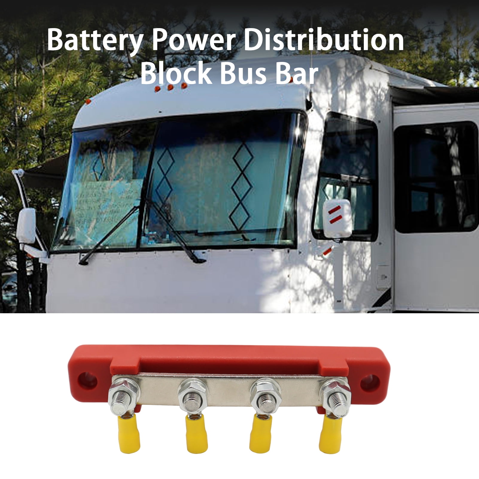 Washranp 1Set Power Distribution Block Busbar 2-Way Terminal Wiring Bar ...