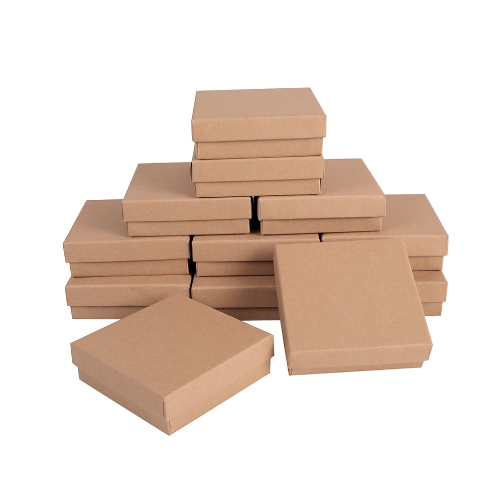 Cardboard Jewelry Gift Boxes, 24 Packs Kraft Paper Ring Box Case with ...