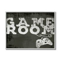 Stupell Industries Game Room Phrase Video Controller Geometric Pattern ...