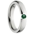 Emerald 4mm Stainless Steel Tension Set Ring - Walmart.com