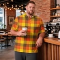 GrmtClth Men's Big & Tall Basic Autumn Checkered Polo Top Short Sleeve ...
