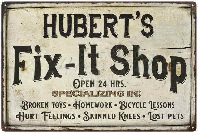 HUBERT'S Fix-It Shop Sign Grandpa Dad Wall Decor 16 x 24 Matte Finish ...