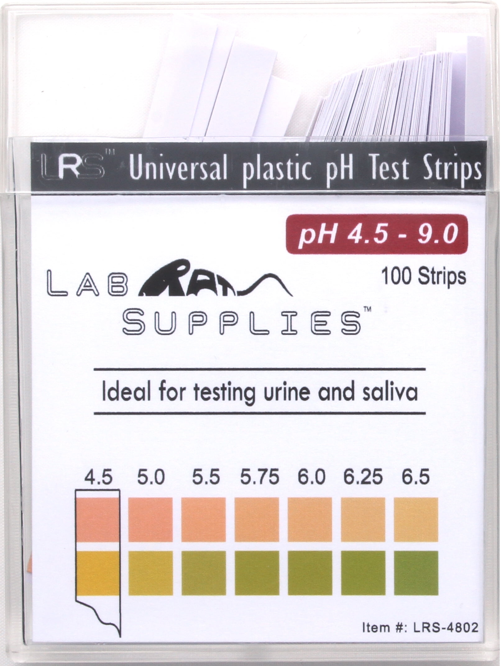 Plastic pH Test Strips, Universal Application (pH 4.5-9.0), 100 Strips ...