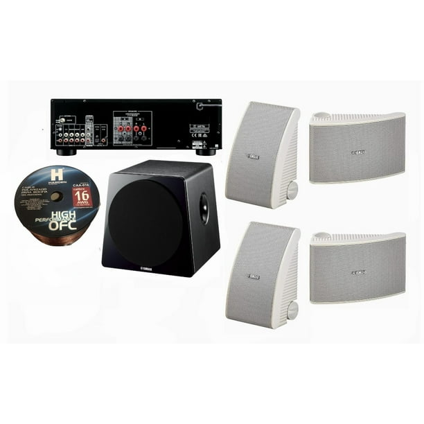 AUDIO PARA INSTALACION EXTERIOR/INTERIOR (BAR, ALBERCA, CASA ETC) 4 BOCINAS YAMAHA NSAW392WH Y ...