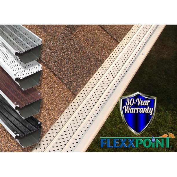 FlexxPoint 30 Year Gutter Cover System, Black Residential 5" Gutter ...