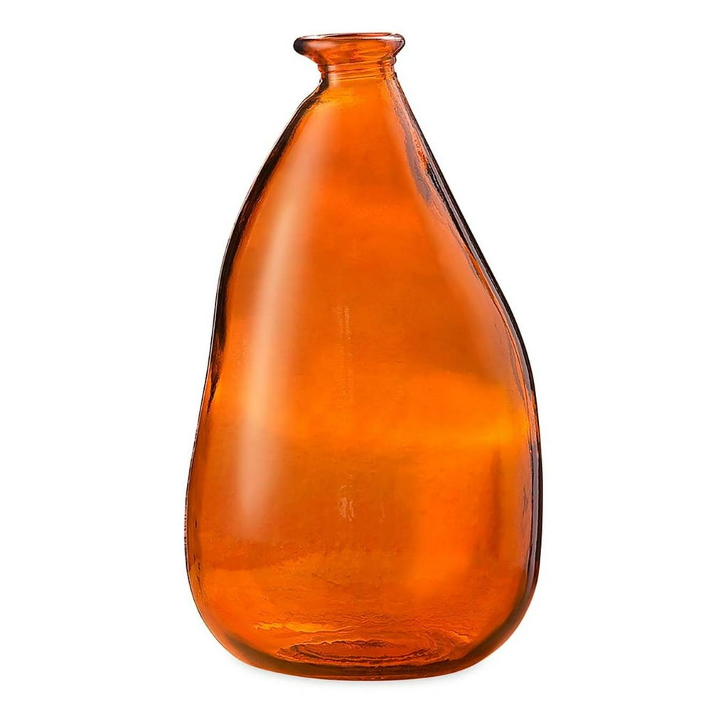 Oblong Recycled Glass Balloon 14 Vase Orange