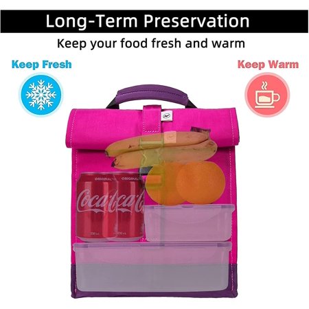 Sunny Bird Insulated Lunch Bag Rolltop Lunch Box Tote Lunchbox Bag For ...