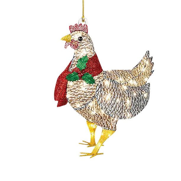 JinLinly Light-Up Chicken with Scarf Decorative Lights for Thanksgiving ...