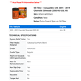 Spin-On Oil Filter for 2001-2019 Chevy Silverado 2500 HD 6.6L V8, Meets OEM Specs - Walmart.com
