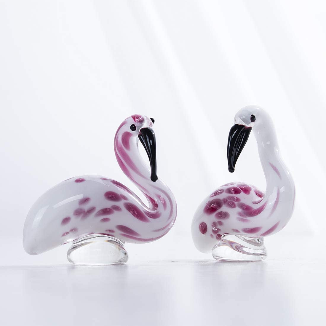 H&D Glass Flamingo Figurine – Hand Blown Art Glass Sculpture Ornament ...