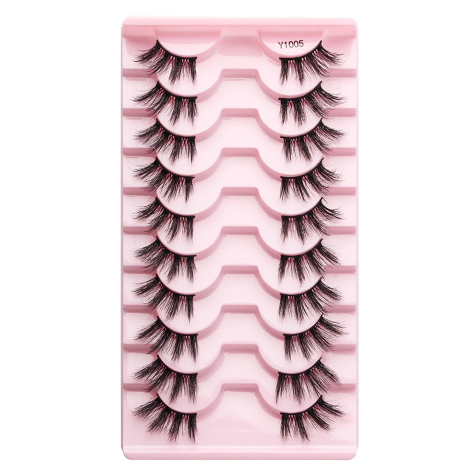 huanledash 10 Pairs Half Fake Lashes Natural Curl Wispy Thick 3D Effect ...
