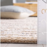 SAFAVIEH Cape Cod Jacinth Striped Area Rug, Natural/Light Blue, 6' x 6 ...