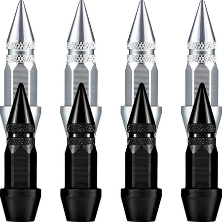 8 Pieces Long Impale Spike Valve Stem Caps Polished Aluminum Tire Valve ...