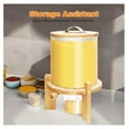 5L Glass Rice Dispenser with Wooden Stand - Grain Storage Container ...
