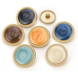 5 PCS Vintage Gold Women's Buttons for Clothing Decoration Metal Coat ...