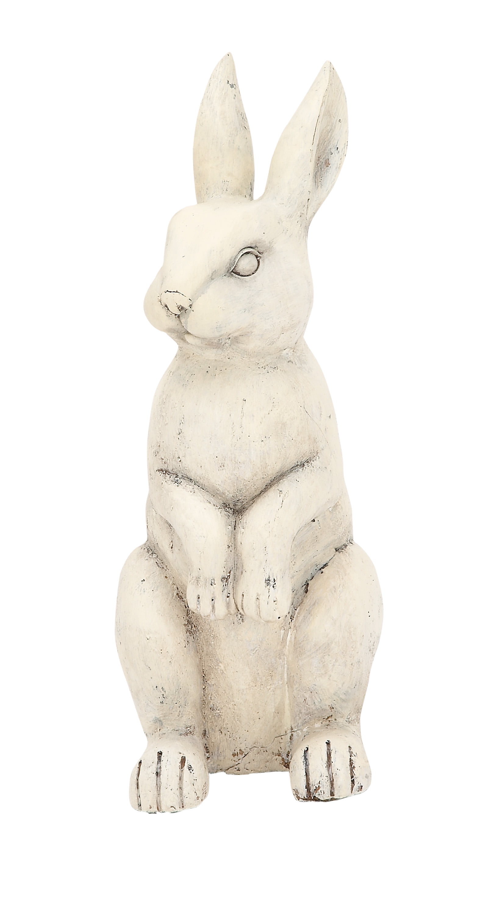 Decmode 21 Inch Eclectic Resin White Rabbit Sculpture - Walmart.com