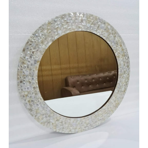 Kouboo Round Capiz Seashell Sunray Wall Mirror, Coastal Decor, Bathroom ...