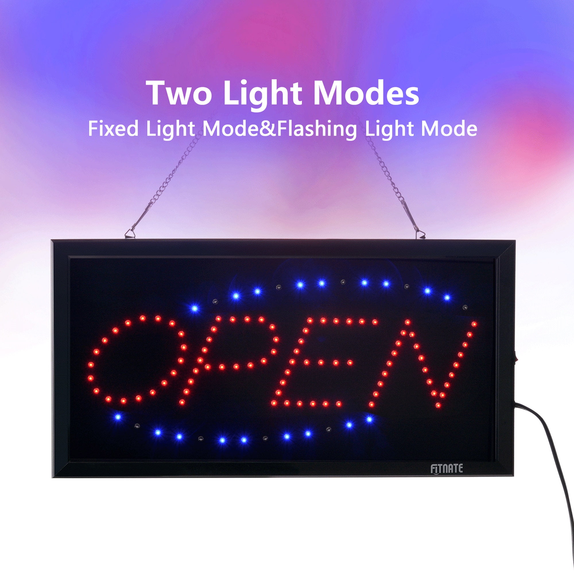 Fitnate OPEN Sign, 18.9"x9.84" LED Open Sign Electric Billboard Bright ...