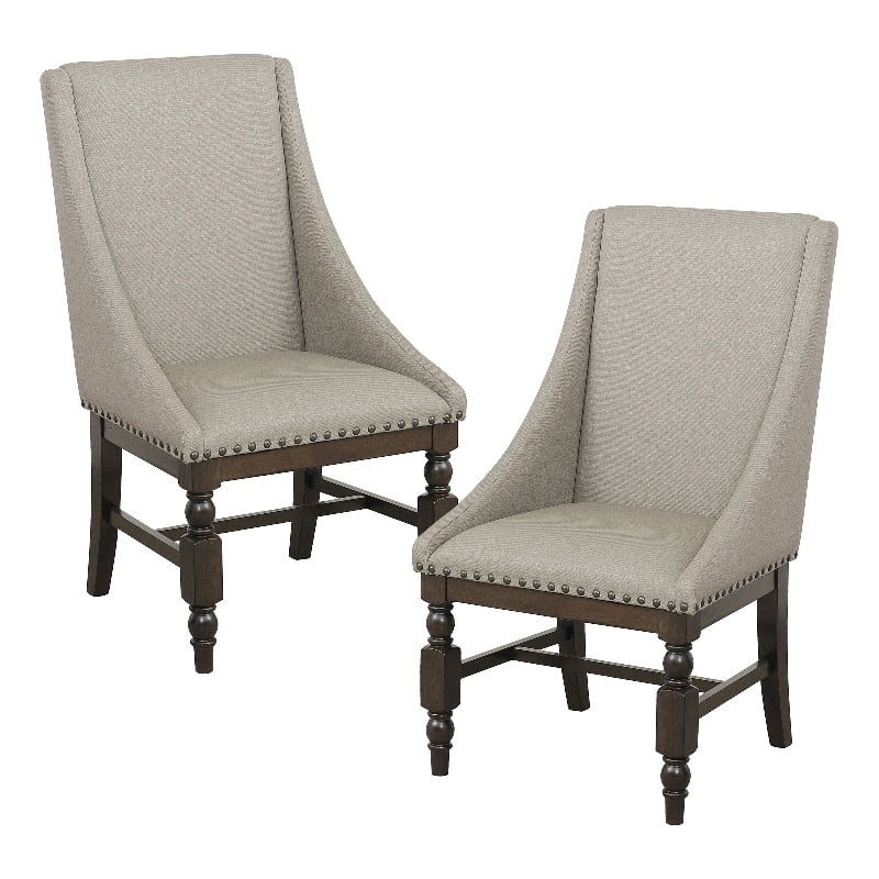 Lexicon Traditional Wood Dining Room Arm Chair in Dark Cherry (Set of 2 ...