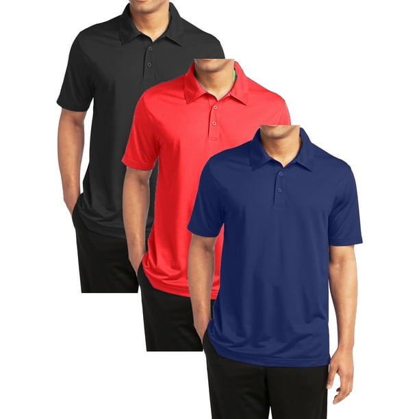 GBH - Men's Dry Fit Moisture-Wicking Polo Shirt (3-Pack) - Walmart.com - Walmart.com