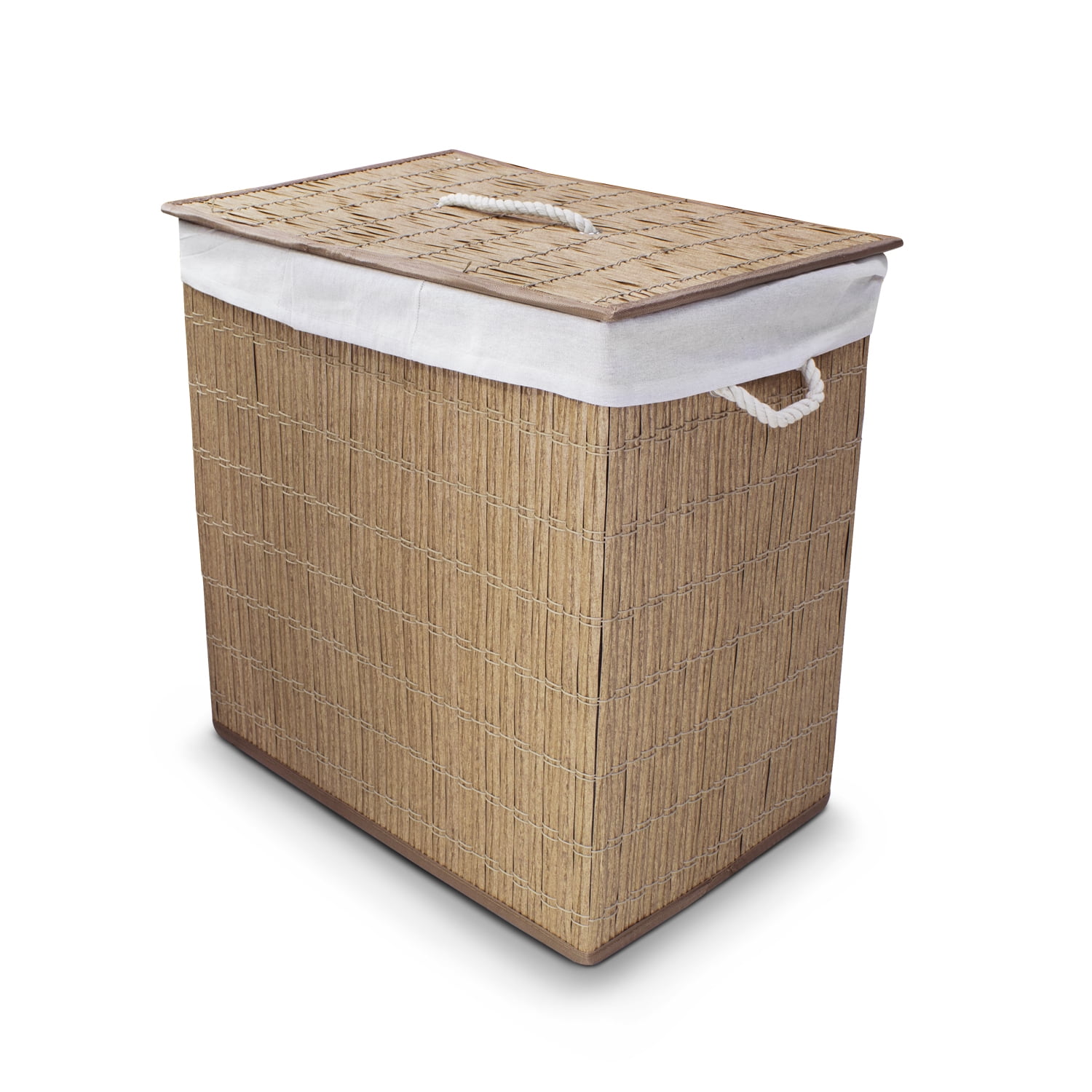 Cesto de Ropa Plegable Idea Nuova Organizador de Bambú 3 separaciones ...