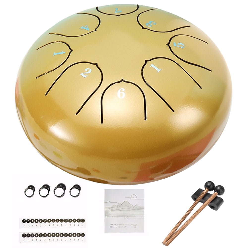Tambor de lengua de acero de 6 pulgadas y 8 notas tambor de mano para ...