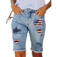 American Flag Shorts for Women Ripped Jean Bermuda Shorts 250th ...