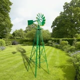 Zimtown 8FT Green, Outdoor Large Decorative Windmill for Backyard and ...