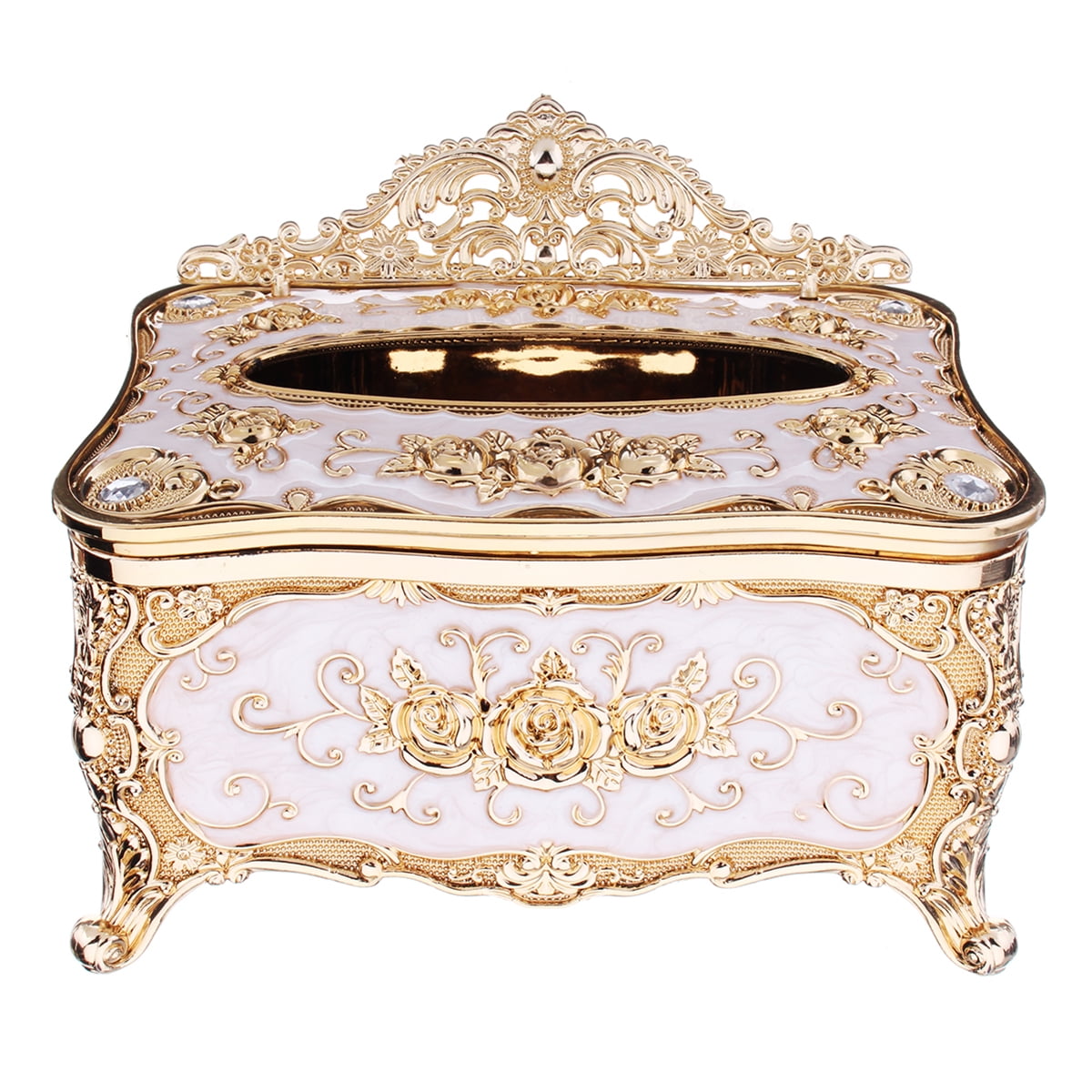 Home & Living room tissue box Elegant Gold Tissue Box Cover Chic Napkin ...