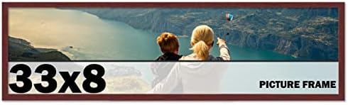 33X8 Frame Brown Mahogany Picture Frame - 100% Solid Wood Frame Kit ...