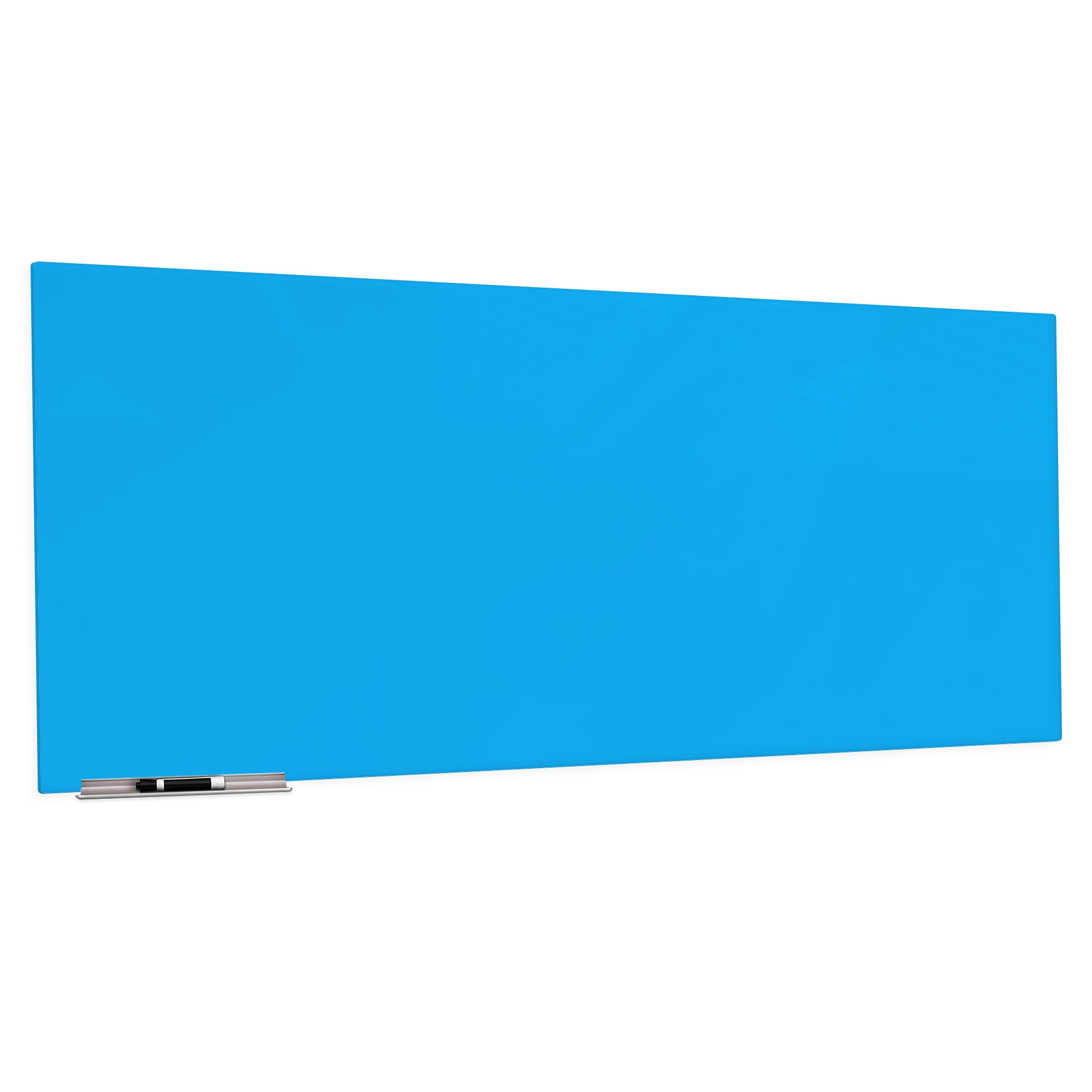 Floating Blue Magnetic Glass Board 48" X 72" Inches Eased Corners ...