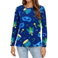 Fgvctg Mardi Gras Women's Tops Dressy Casual Crewneck Long Sleeve ...
