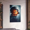 Affixzi Silhouette with crucifix Matte Vertical Poster Christian wall ...