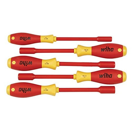 Wiha 32291 Insulated Nut Driver Set, Metric, 1000 Volt, 5 Piece ...