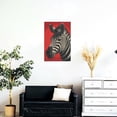 Affixzi Canvas Wall Art Poster, Zebra Red Modern Art Print, Aesthetic ...
