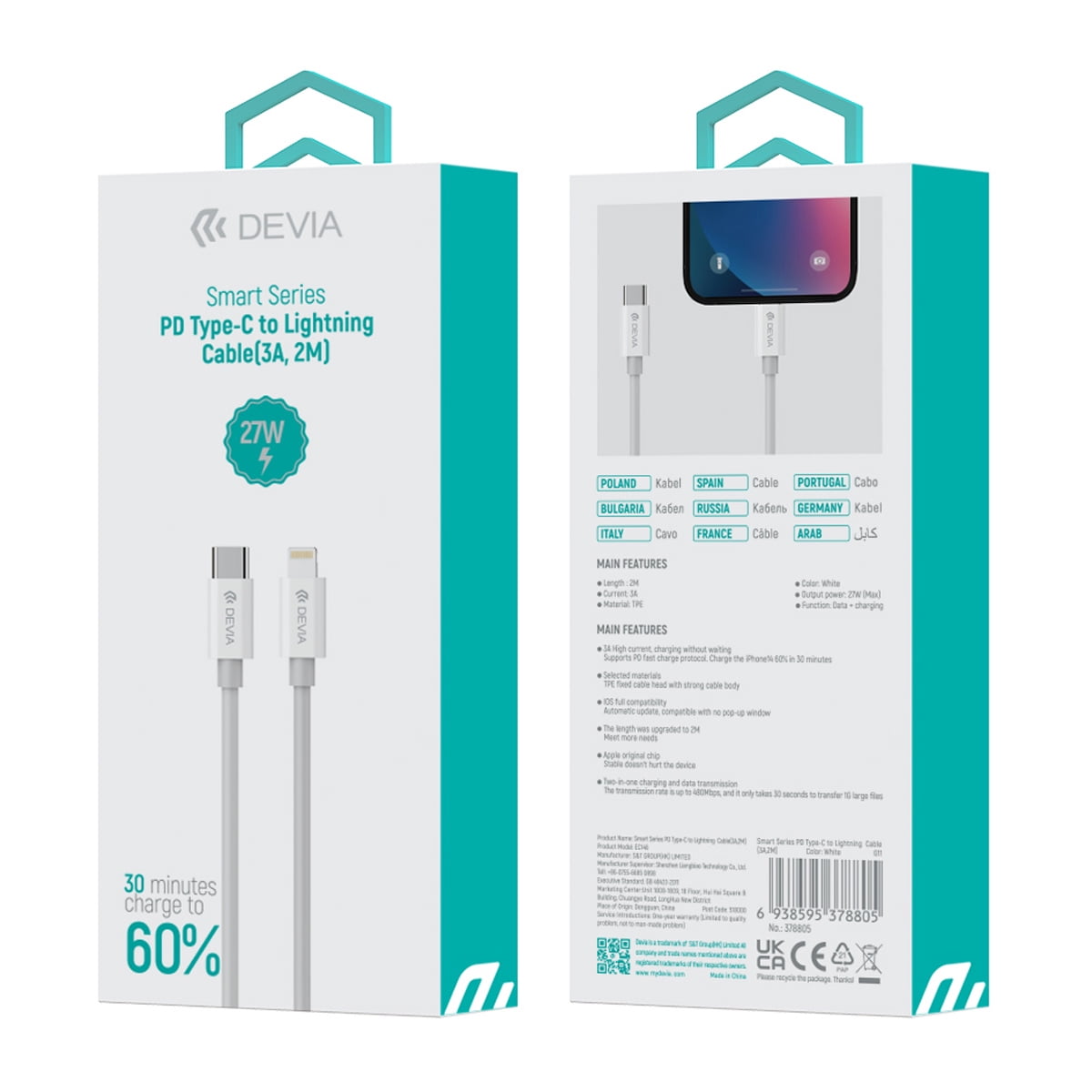 DEVIA Cable Tipo C a Lightning | Walmart en línea