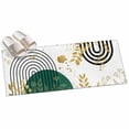 Boho Arch Black Stripes Abstract Leaf Rectangle Area Rug 2x6ft,Living ...