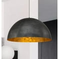 PCover 15 in.Dia Medium Lighting 1-Light Black Farmhouse Dome Pendant ...